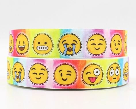 Emoji Grosgrain Ribbon, 7/8 Ribbon, Hairbow Ribbon, Multi Emoji Ribbon ...