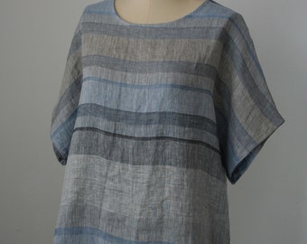 Linen Top, Linen Shirt, Linen Tee, Plus Size, Made in USA, Oversize ...