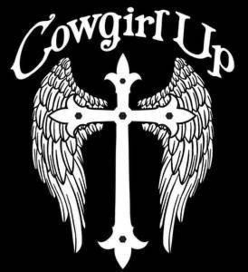 Cowgirl up W/ Cross & Wings - Etsy
