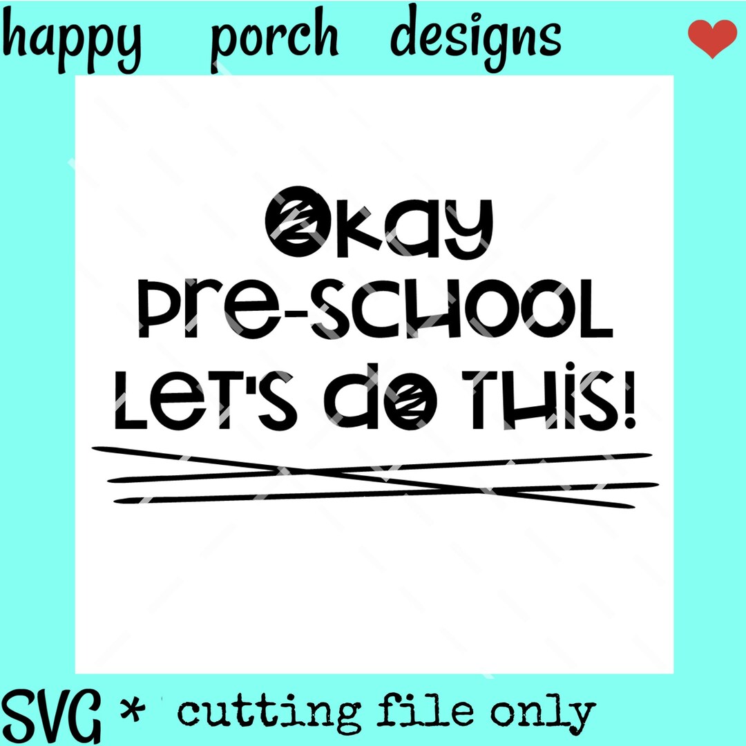 First Day of Pre-school SVG DXF PNG Cut File Pre-school Back - Etsy