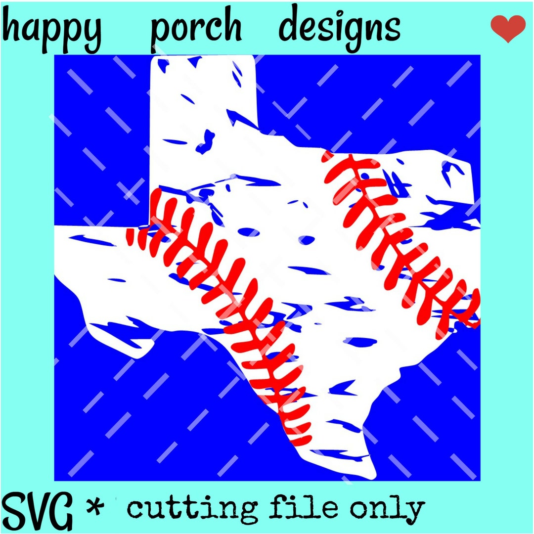 Texas Baseball SVG Cut File, Texas Baseball Threads Svg, Distressed ...