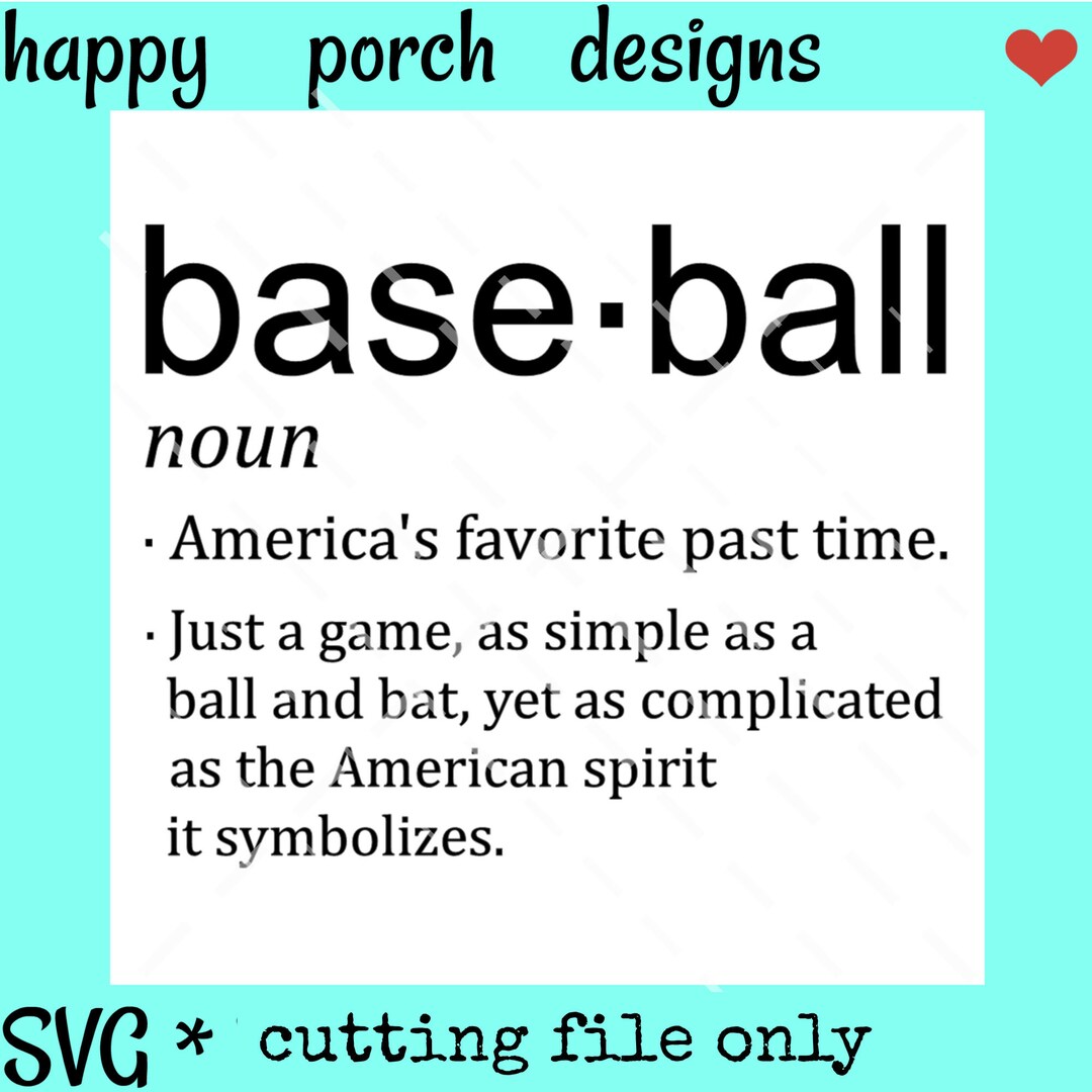 Baseball Definition SVG DXF PNG Digital Cut File, Baseball Svg, America ...