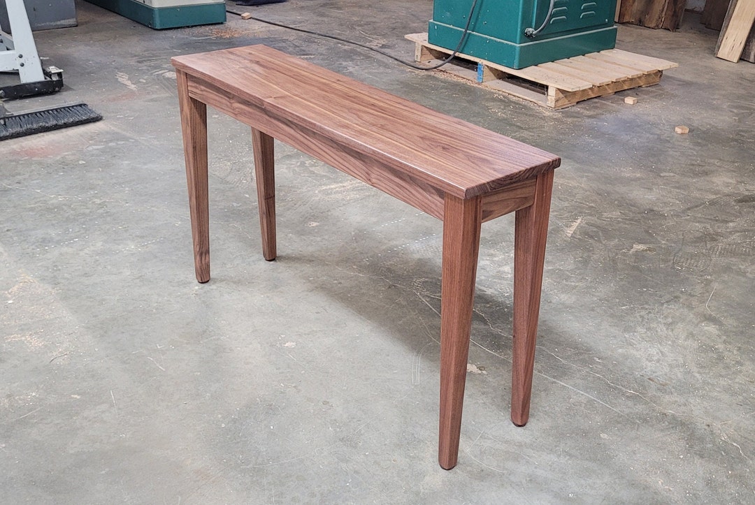 The Sanderling - Walnut Bench With Tapered Legs / Shaker Style - Etsy