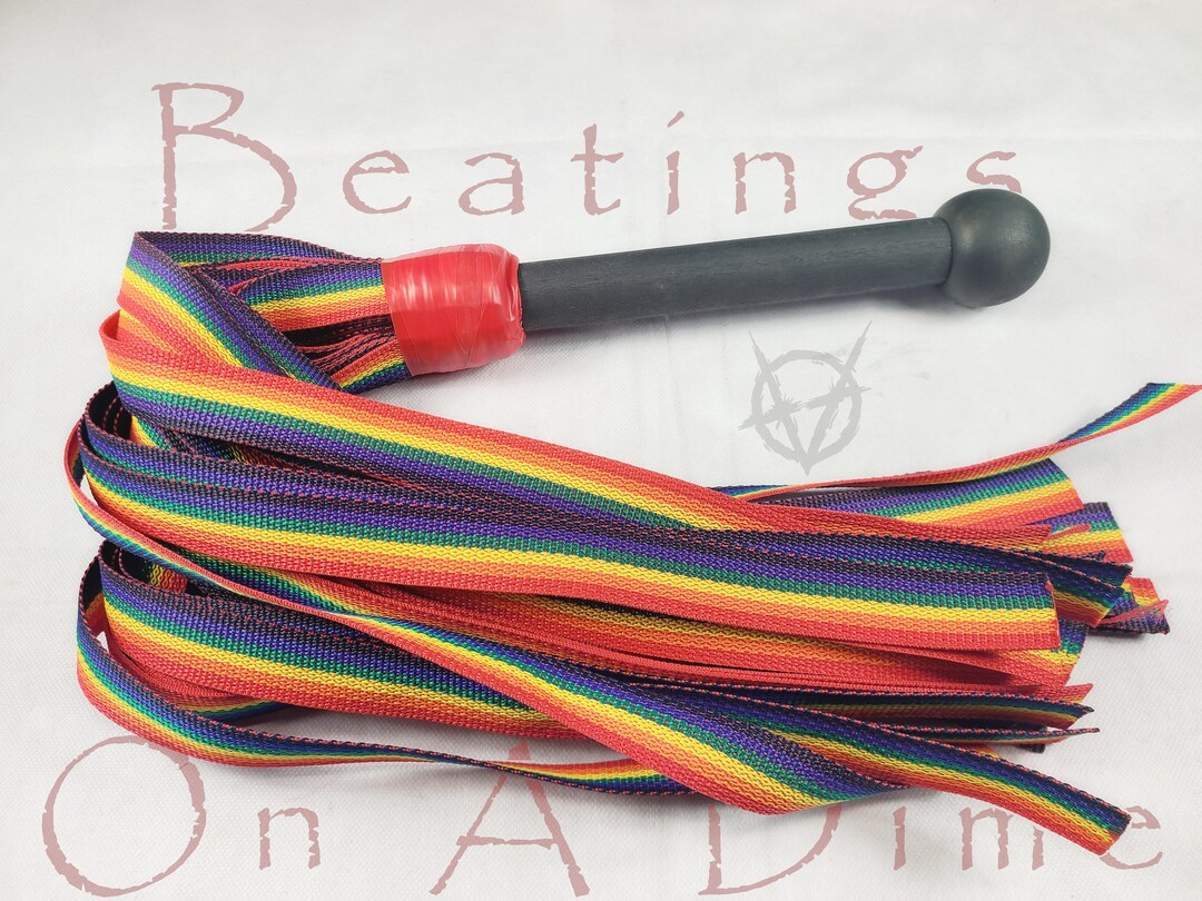 Rainbow Flogger Pride Whip Upcycled BDSM Toy Sadistic Kink Gear ...