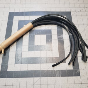 BDSM Leather Floggers Bamboo Handles Fetish Whip Handmade Bondage Toy ...