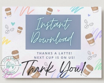 INSTANT DOWNLOAD Thanks A Latte for All You Do Gift Card Holder 5x7 - Etsy