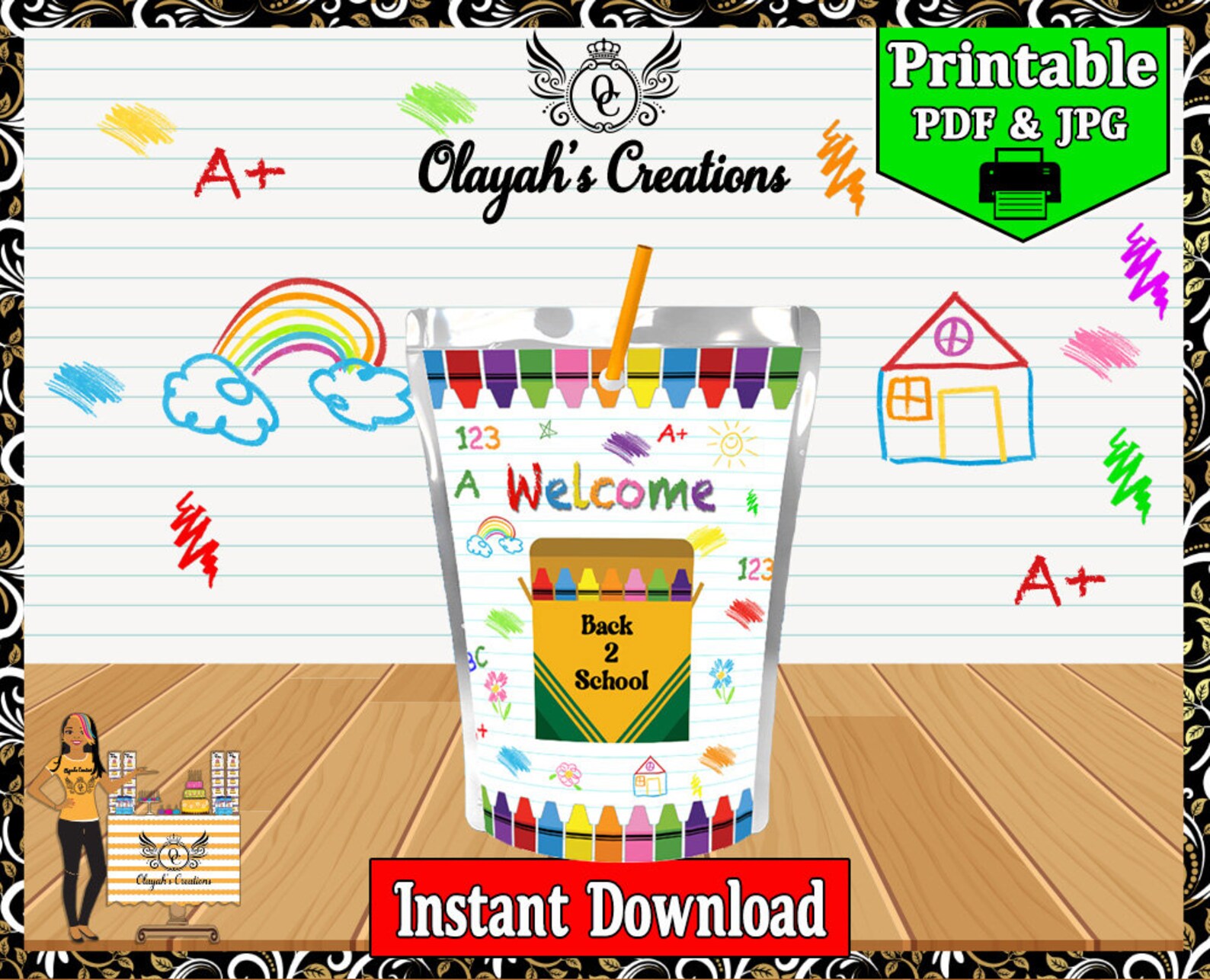 Welcome Back to School Crayon Printable Juice Label Party Favor - Etsy