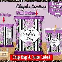 Level 100 Days Unlocked Chip Bag and Juice Label Printable Party Favor ...