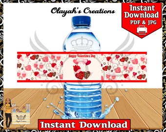 Valentine's Day Water Bottle Labels, Printable I Love You Water Bottle ...