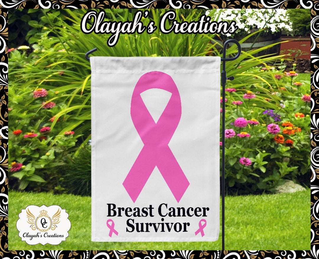 Breast Cancer Survivor Garden Flag Decor (NEW Block Out Flags) - Etsy