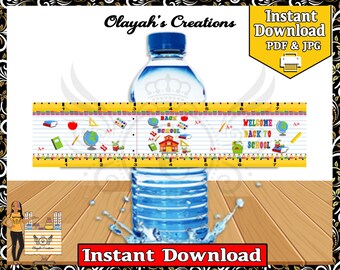 Editable Back to School Water Bottle Label, Printable Teacher Student ...