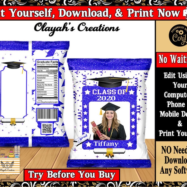 Graduation Chip Bags - Etsy