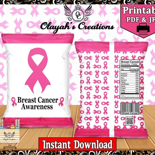 Breast Cancer Awareness Chip Bag I Won Fight Breast Cancer - Etsy