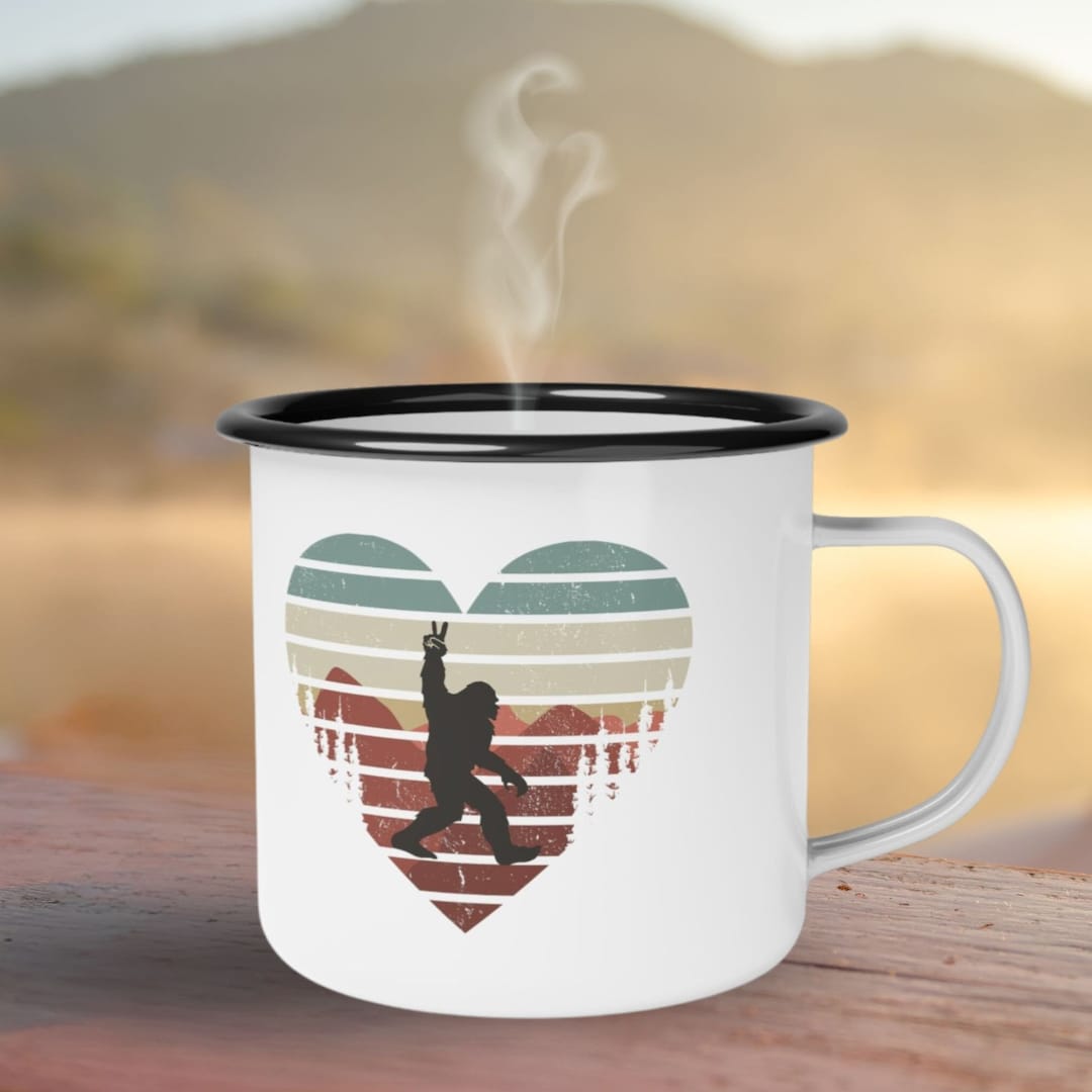 Bigfoot Sasquatch Enamel Camp Cup Gift for Him, Cryptid Enthusiast ...