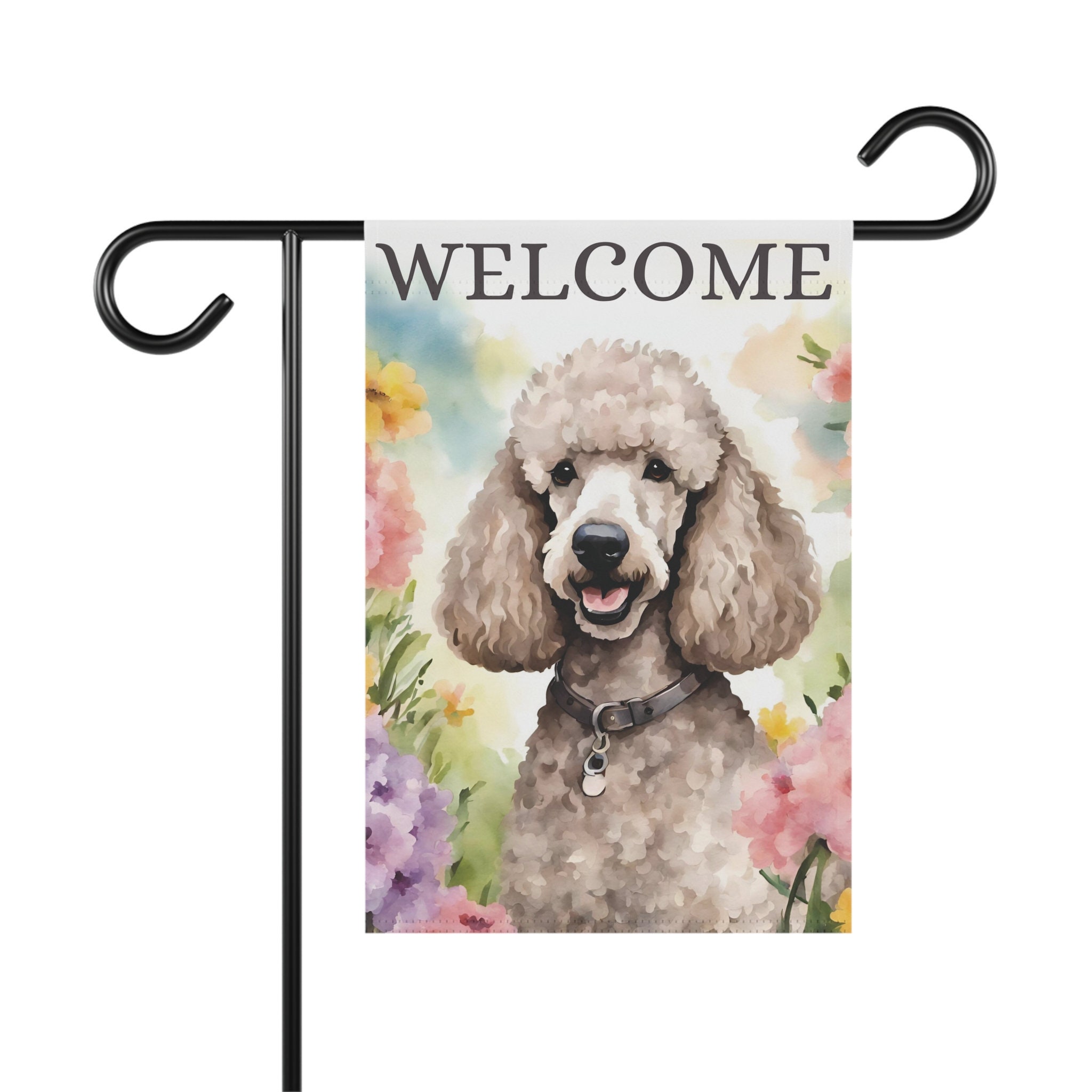 Standard Poodle Welcome Watercolor Inspired Garden, Patio, Front Yard ...