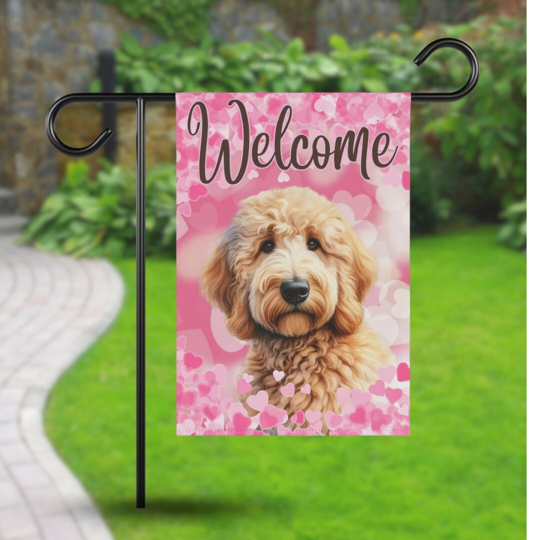 Valentine Doodle Dog Cute Welcome Garden Flag Banner - Etsy