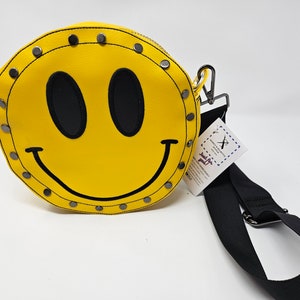 Round Smiley Face Crossbody Rivet Bag - Etsy