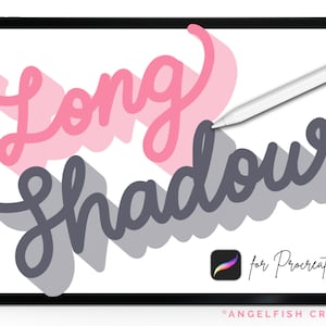 3D Long Shadow Brush for Procreate: Lettering Brushes (digital Download ...