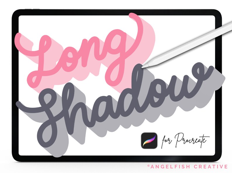 3D Long Shadow Brush for Procreate: Lettering Brushes (digital Download ...