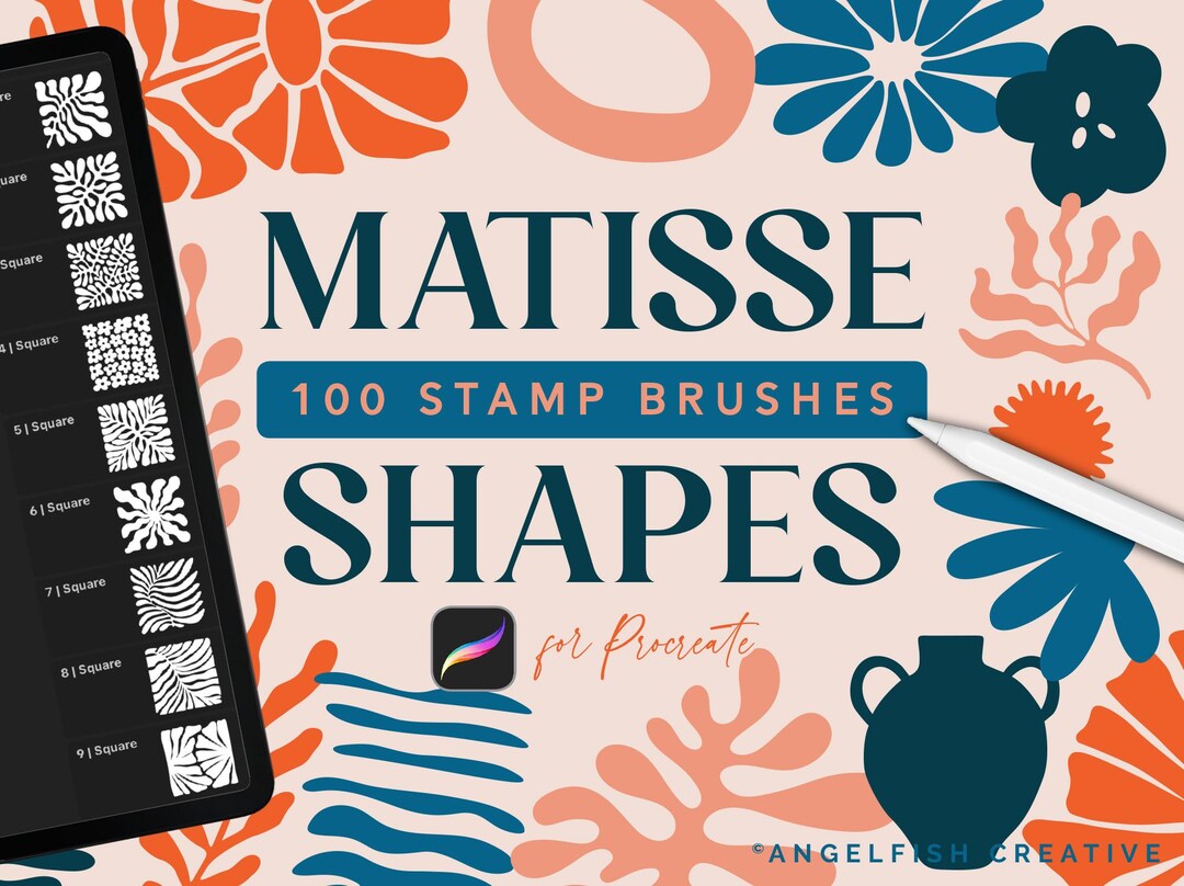 Matisse Shapes: 100 Paper Cut Shape Stamp Brushes for Procreate ...