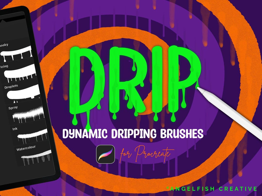 Drip Brush Set for Procreate | Dynamic Dripping Brushes, Spooky ...