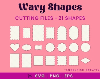 Invitation SVG & PNG Cut Stationery Files Over 30 Shapes Arch, Wavy ...