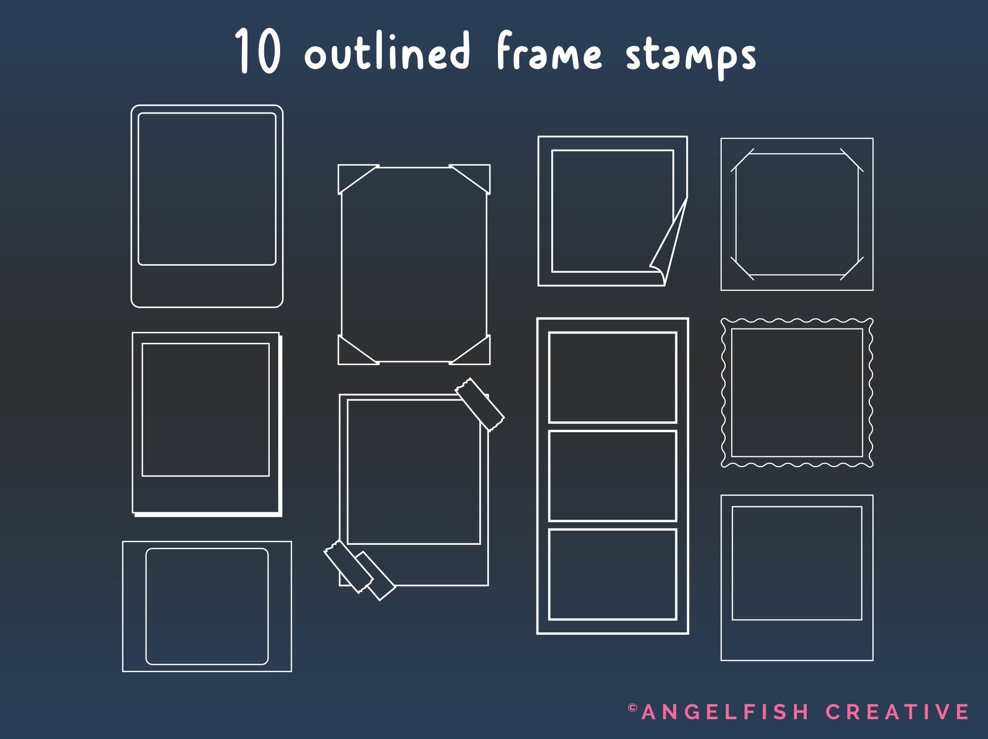 Polaroid Frame Creator Kit for Procreate: Stamp Brush Set (digital ...