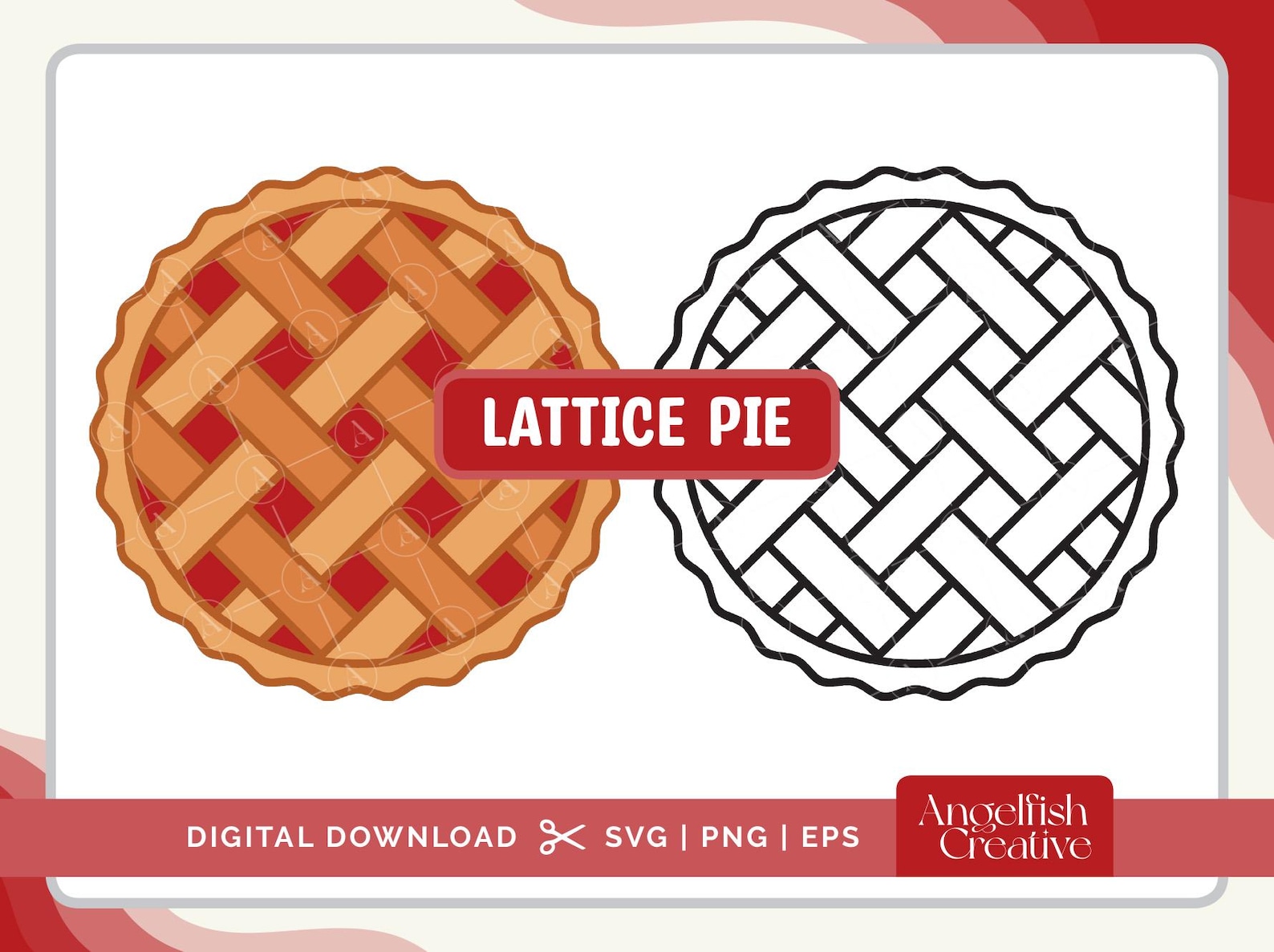 Lattice Pie - SVG, PNG, EPS Cutting Files/clipart (digital Download) - Etsy