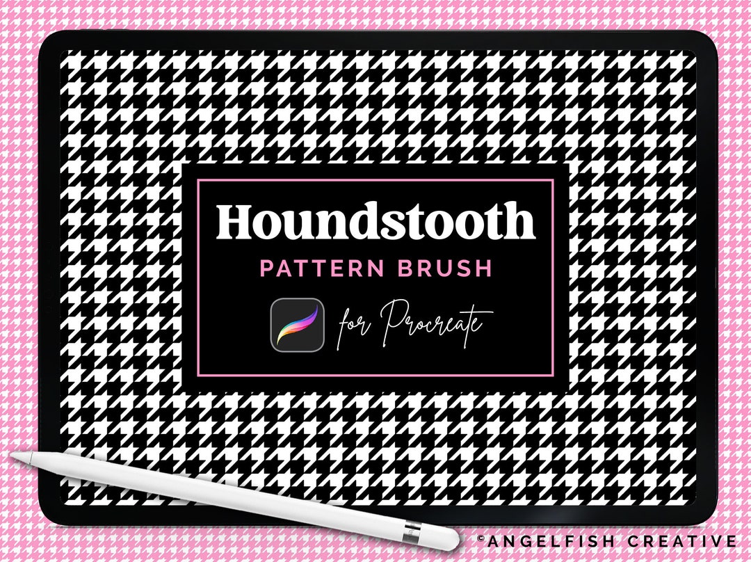 Houndstooth Brush for Procreate | Plaid Check Fabric Seamless Pattern Brush | Instant Digital ...
