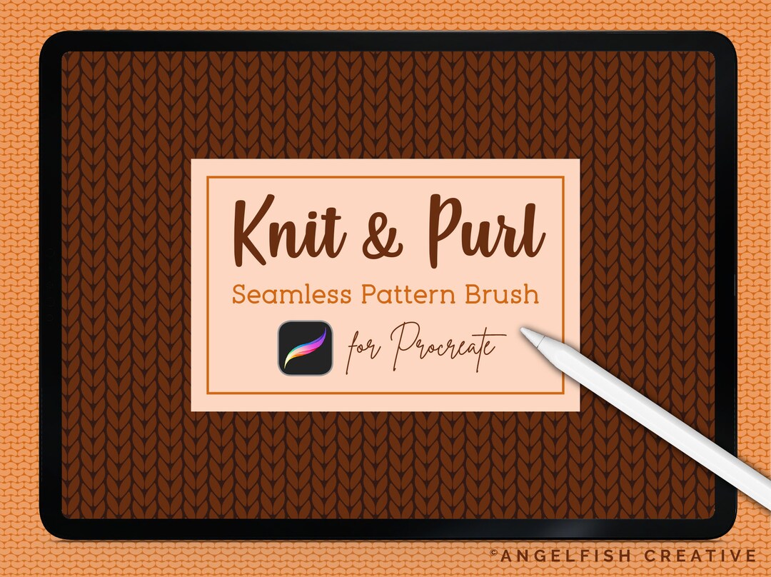 Knit & Purl Pattern Brush for Procreate 2 Basic Seamless Knitting ...