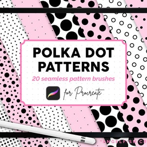 Polka Dot Patterns Brushes for Procreate | Seamless Dotted, Dots, Spots, Circle Patterns | Brush ...