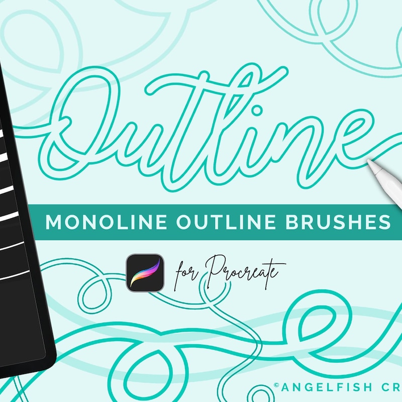 Brush Script Outlined - Etsy