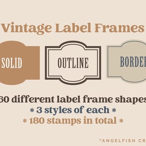 Vintage Label Frames: 180 Stamp Border Brushes for Procreate (digital Download) - Etsy
