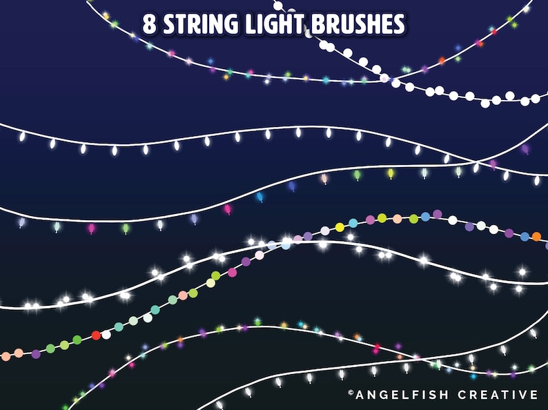 Christmas Lights Procreate Brush Set: 56 Bokeh Sparkle Brushes (digital ...