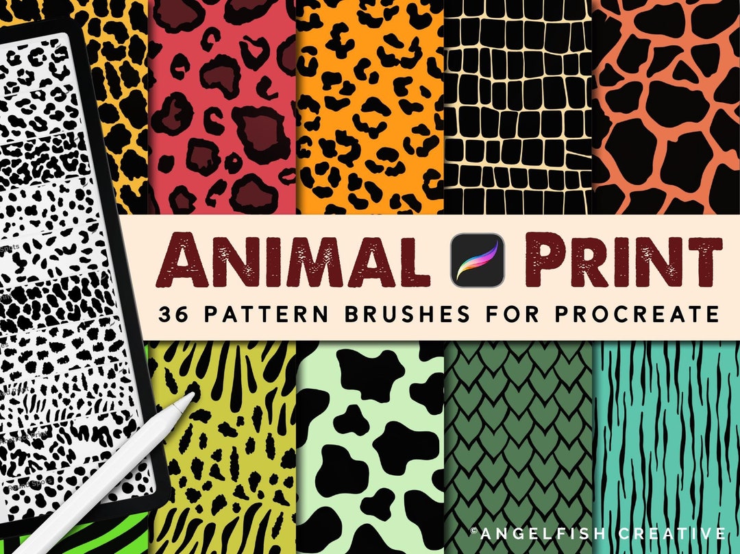Animal Print Procreate Brush Set - 36 Skin, Scale & Fur Patterns ...