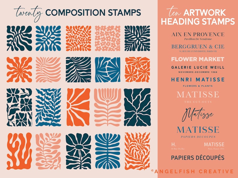 Matisse Shapes: 100 Paper Cut Shape Stamp Brushes for Procreate ...