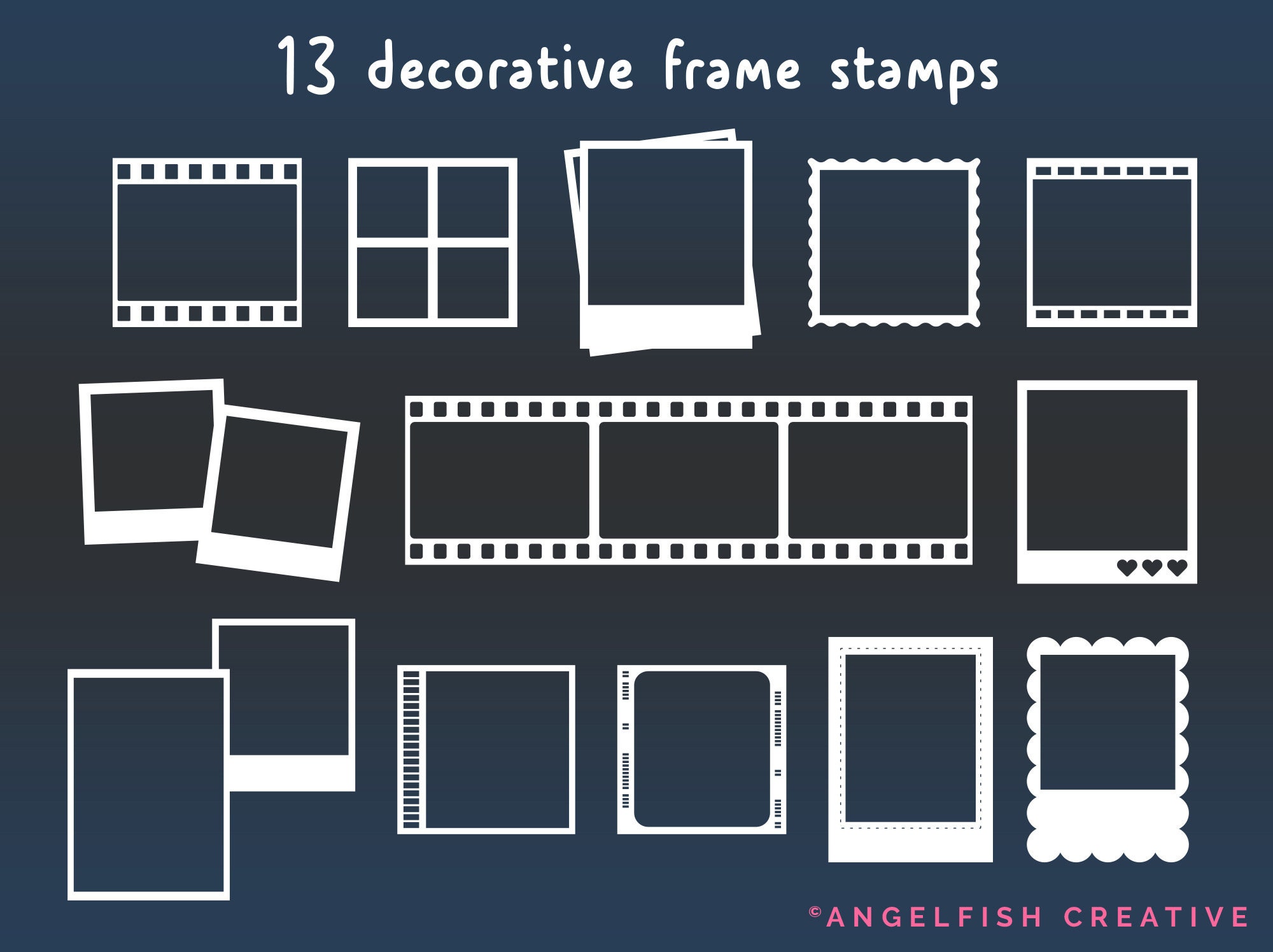 Polaroid Frame Creator Kit for Procreate: Stamp Brush Set (digital ...