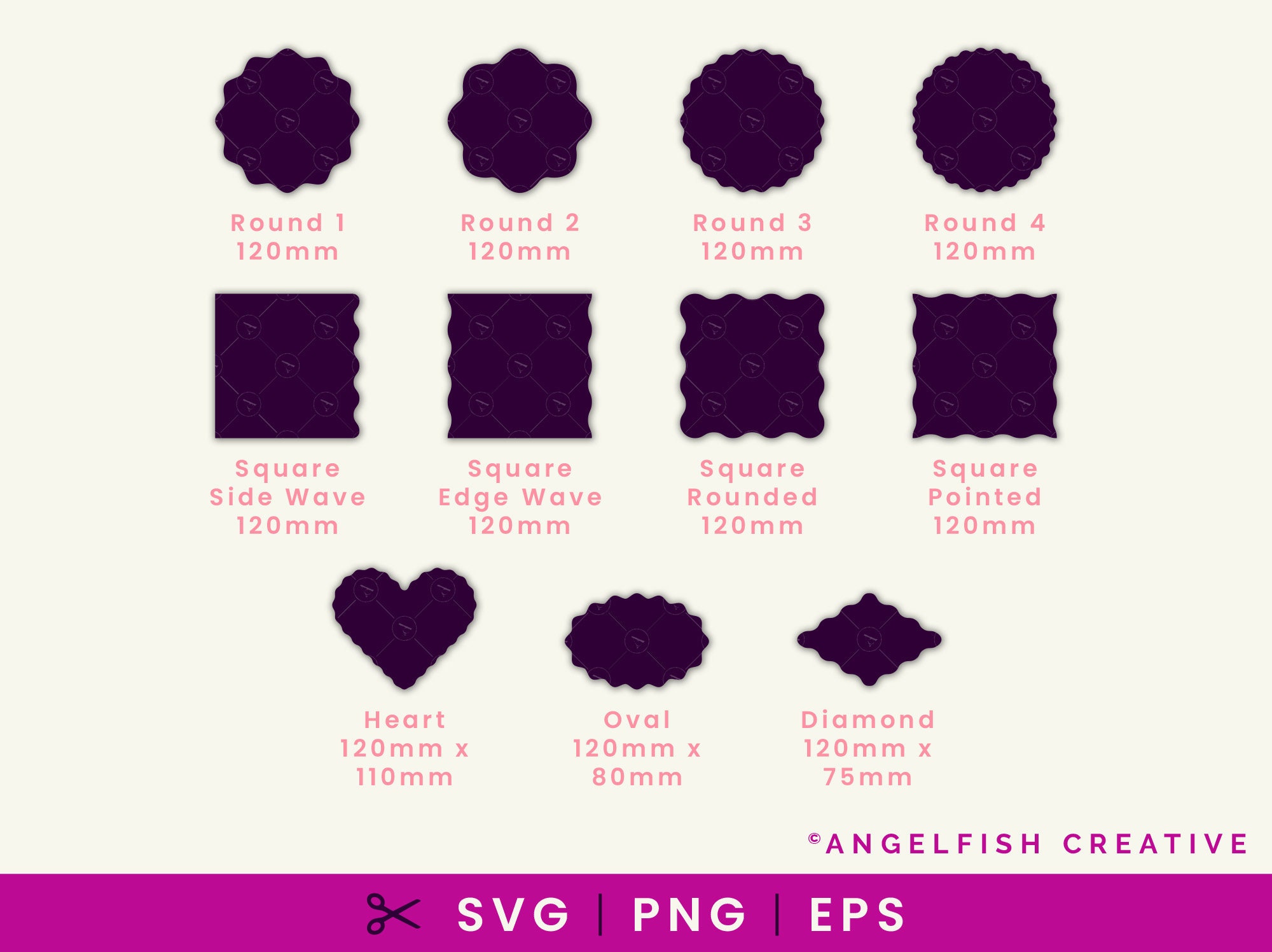 Wavy Shapes Cutting Files: 21 Styles, SVG PNG EPS (digital Download) - Etsy