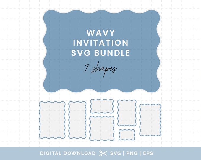 Wave Invitation SVG | Wavy Invitation | Wavy Place Card | Wavy Svg ...