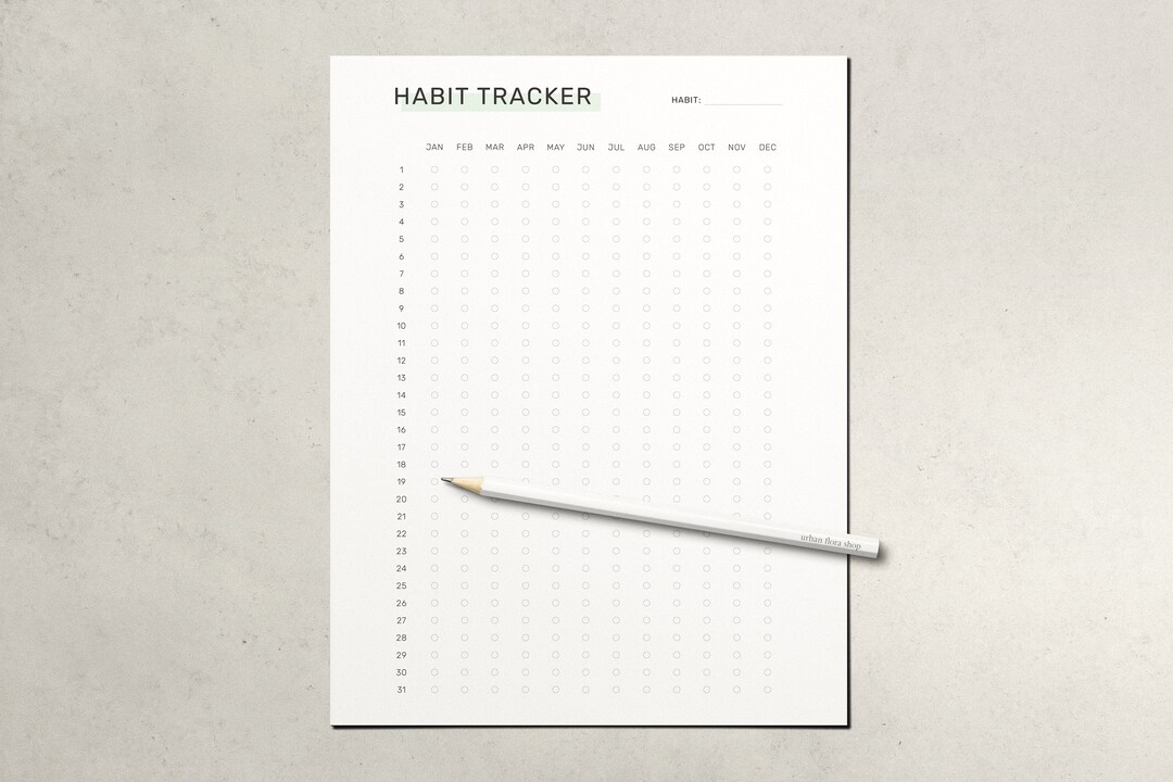 Annual Habit Tracker: Bubbles • Tracker • US Letter (printable PDF File ...