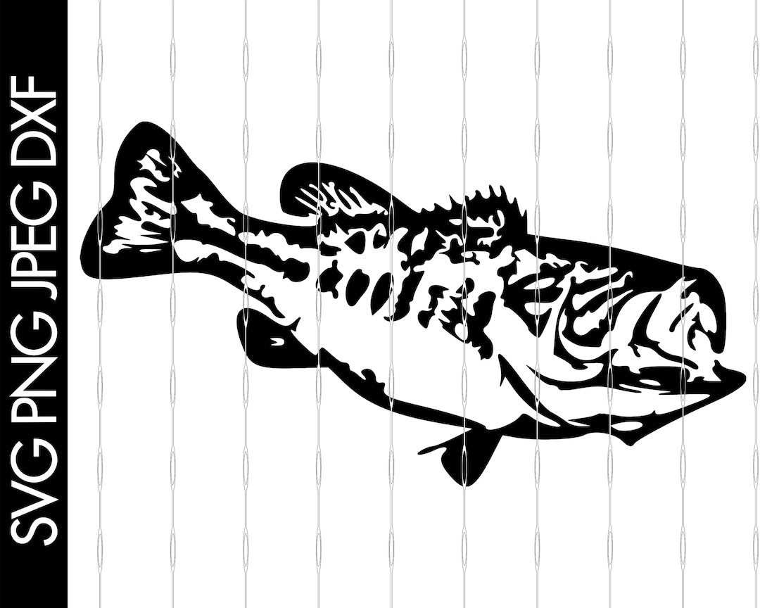 Largemouth Bass SVG / JPEG / PNG / Dxf Files Digital Download for ...