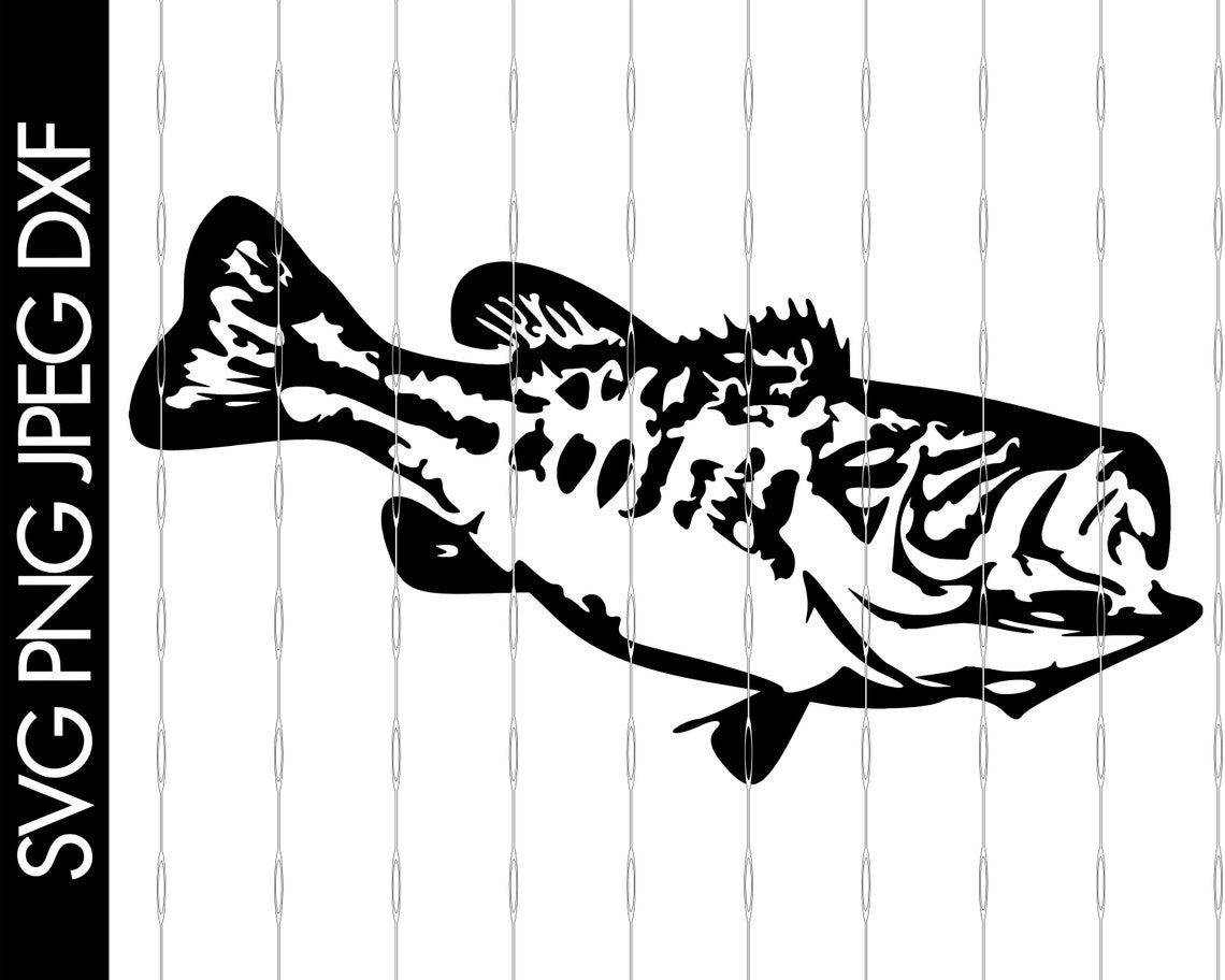 Largemouth Bass SVG / JPEG / PNG / Dxf Files Digital - Etsy Sweden