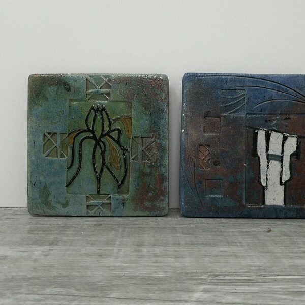Raku Tiles - Etsy