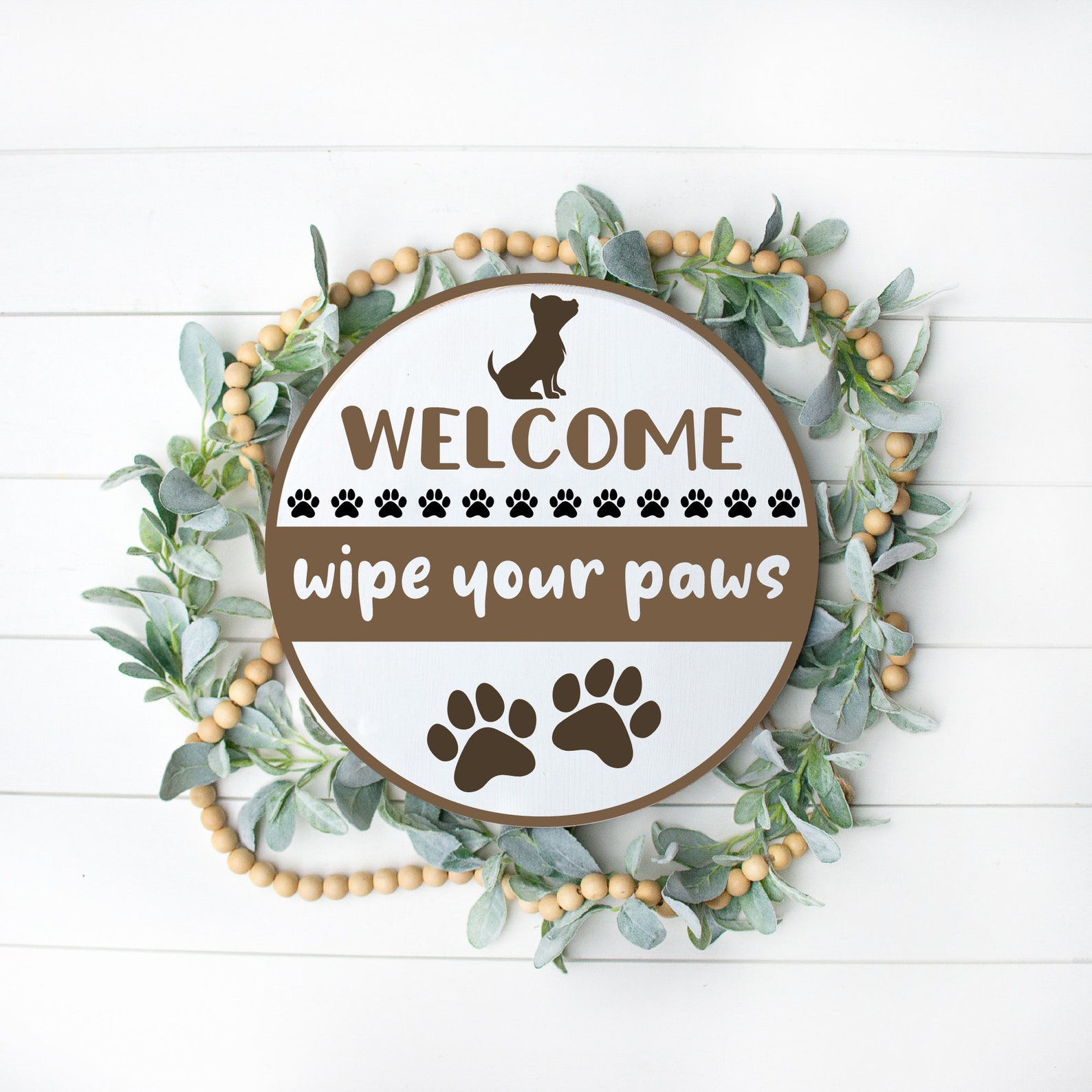 Welcome Wipe Your Paws Dog Welcome Sign Front Porch Decor - Etsy