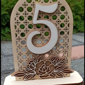 3D Wooden Set of Wedding Table Numbers With Stand Holders, Rustic ...