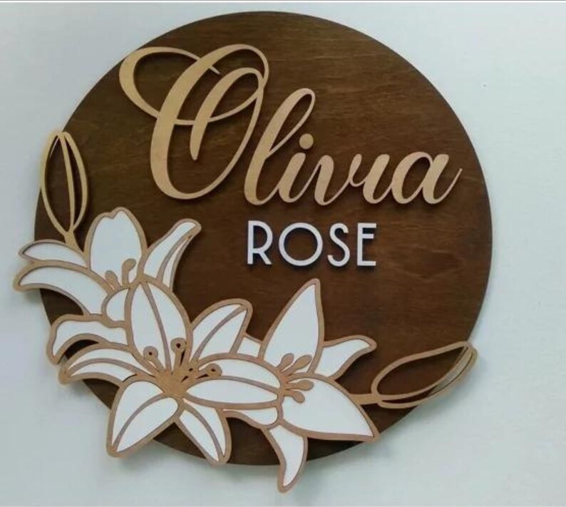 3D Custom Nursery Name Round Wooden Sign Nursery Name Sign - Etsy