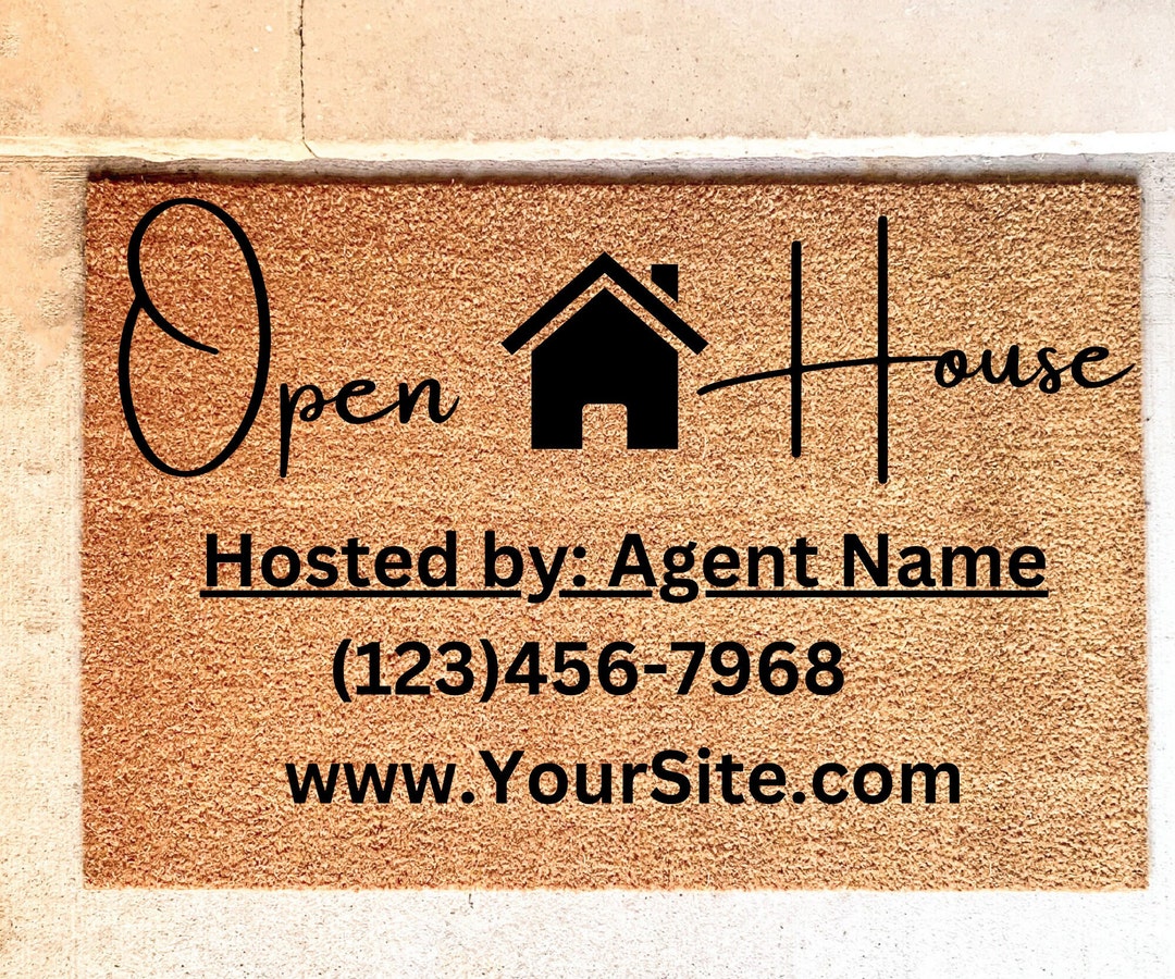 Stylish Open House Doormat for Real Estate Marketing, Coir Real Estate ...