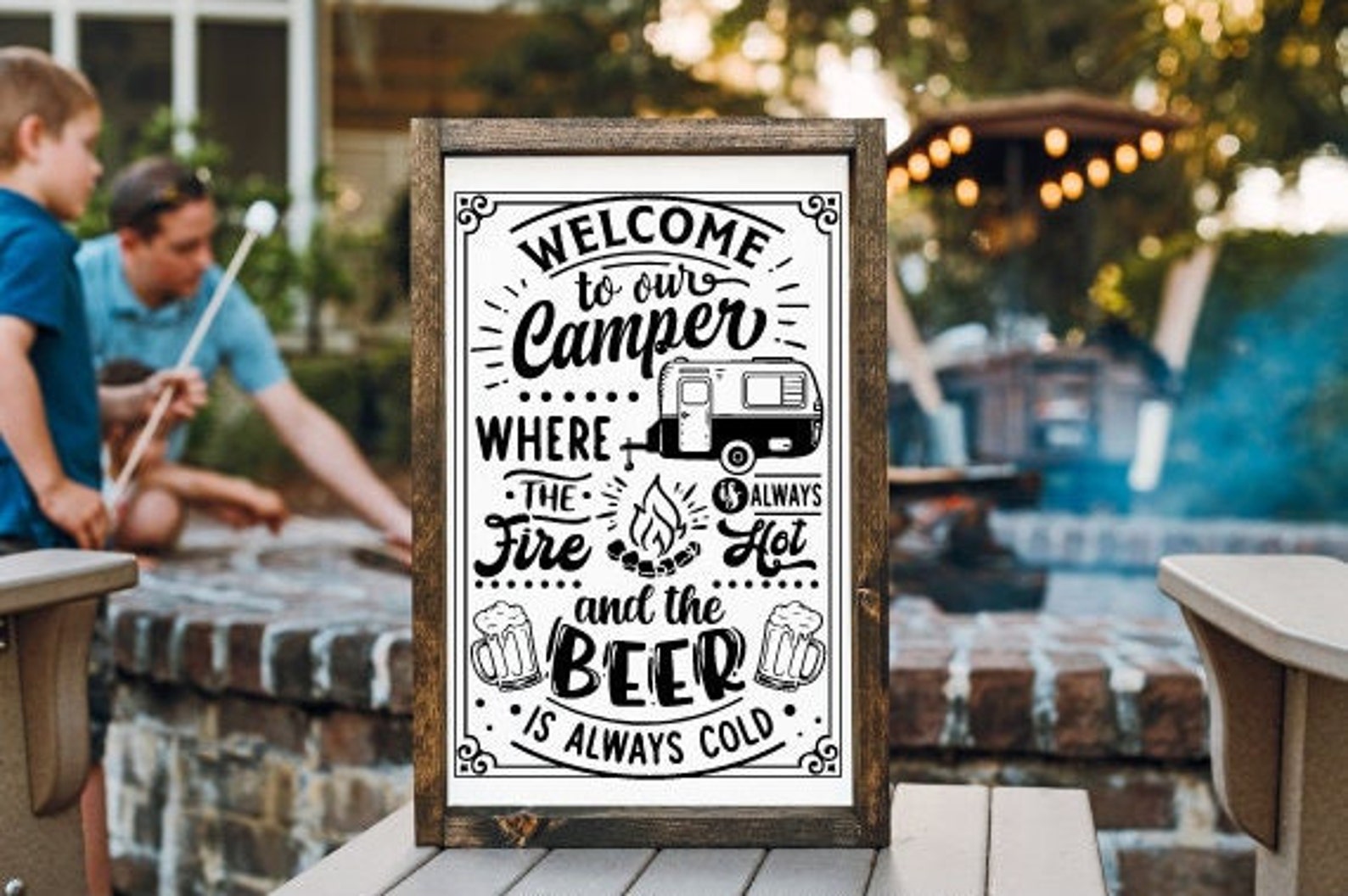 Engraved Welcome to Our Camper Sign Outdoor Decor Campsite - Etsy