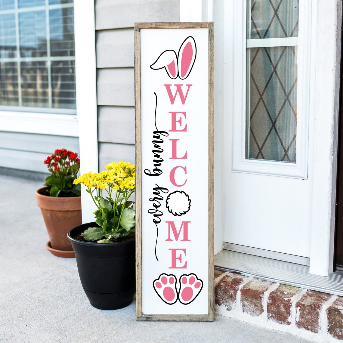 Every Bunny Welcome Easter Porch Sign Easter Decorations - Etsy