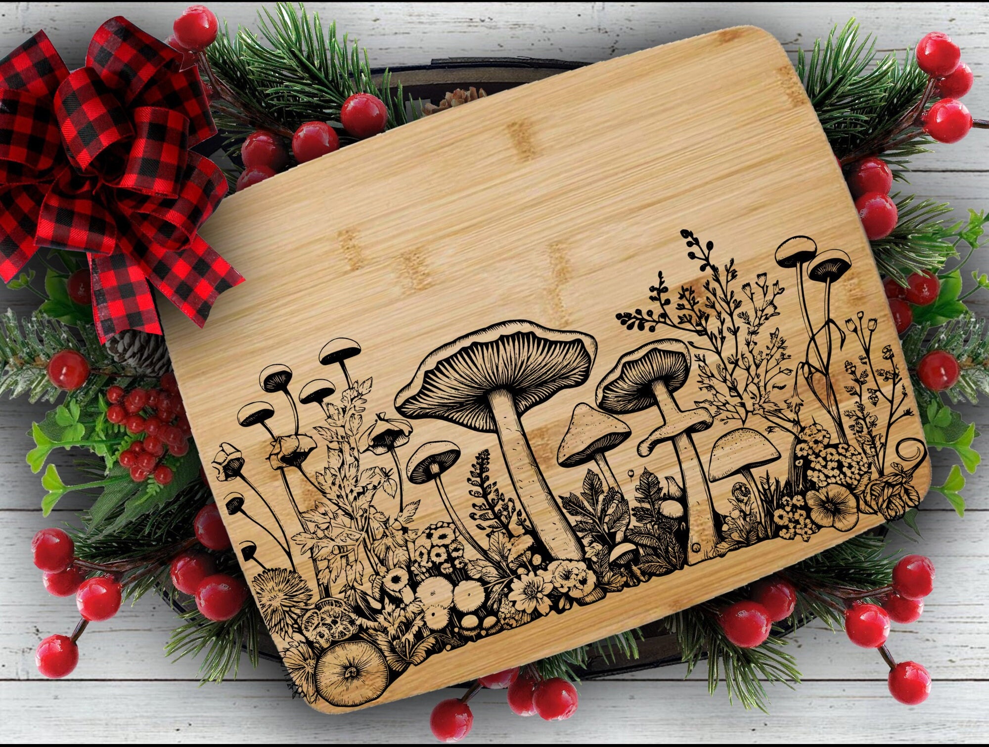 Cottagecore Decor Bamboo Laser Engraved Cutting Board Wooden - Etsy